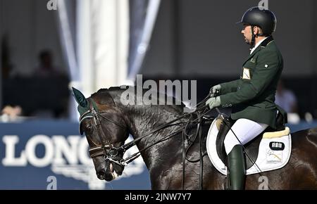 Herning, Denmark. 13th Aug, 2022. World Equestrian Games.Thiago Fonseca ...