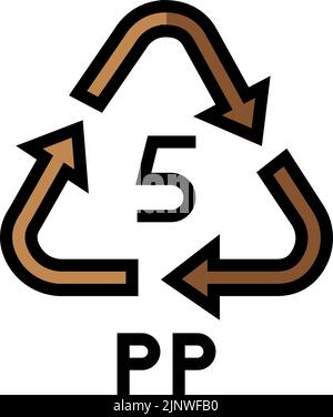 pp recycling plastic product color icon vector illustration Stock ...