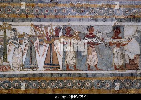 The Hagia Triada Sarcophagus in the Archaeological Museum of Heraklion ...