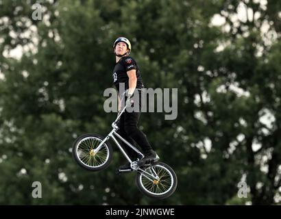 Marin Rantes (Croatia, bronze medal). BMX Freestyle men. European ...