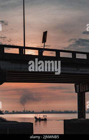 Sunrise shoot under the Penang Bridge. Penang bridges are crossings ...