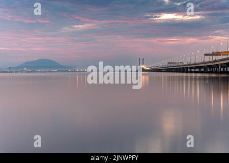 Sunrise shoot under the Penang Bridge. Penang bridges are crossings ...