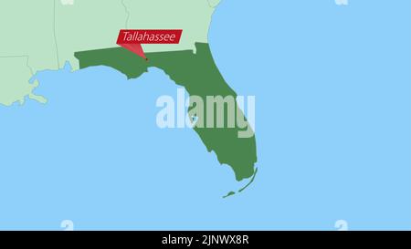 Tallahassee city map, capital of the USA state of Florida. Municipal ...