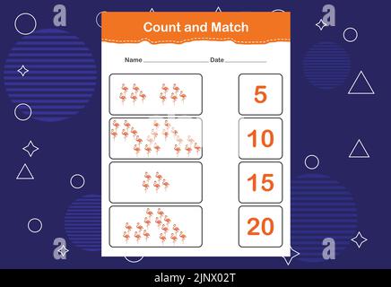 Count and match with the correct number. Count how many birds and choose the correct number ...