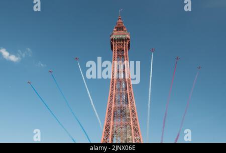 The Red Arrows display at Blackpool Air Show, August 13th 2022 Stock ...