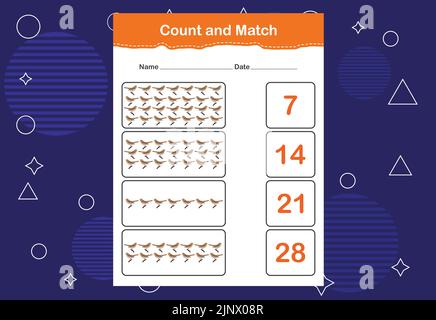Count and match with the correct number. Count how many birds and choose the correct number ...