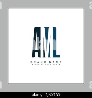 AML logo. AML letter. AML letter logo design. Initials AML logo linked ...