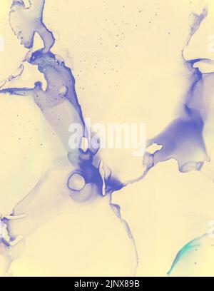 Wedding Card Design. Yellow Pastel Fluid Splash. Watercolor Color ...