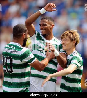Celtic’s Moritz Jenz celebrates scoring their side's third goal of the ...