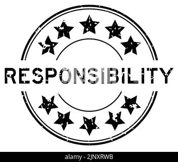 Grunge black responsibility word rubber seal stamp on white background ...