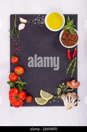 Cooking ingredients for mediterranean cuisine Stock Photo - Alamy