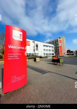 staffordshire university college road campus welcome sign and beacon ...
