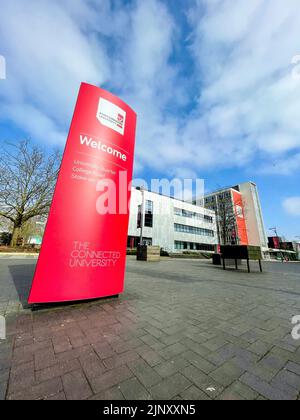 staffordshire university college road campus welcome sign and beacon ...