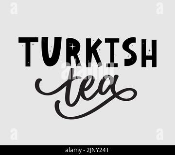 Turkish traditions of tea ceremony. Tea time. Decorative elements for ...