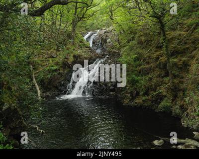 Waterfalls on the Afon Gamlan Stock Photo - Alamy