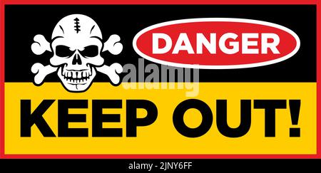 Human skull and crossbones danger symbol. Warning vector sign Stock ...