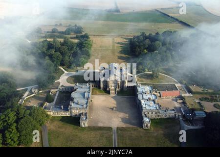 An aerial view of the Seaton Delaval Hall in Northumberland Stock Photo ...