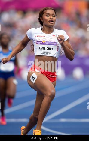 Imani Lansiquot of England competing in the women’s 100m heats at the ...