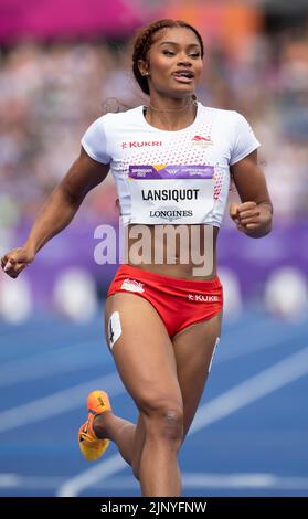 Imani Lansiquot of England competing in the women’s 100m heats at the ...