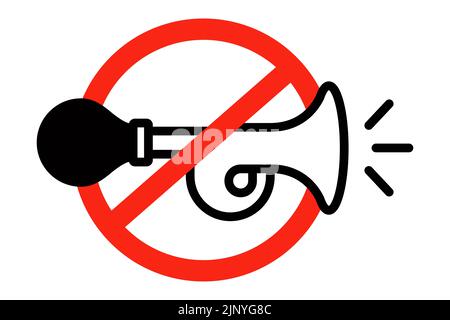 Vector illustration of forbidden signaling honking and loud sounds ...