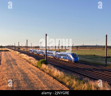 Open access operator Firstgroup Lumo class 803 electric train on the ...