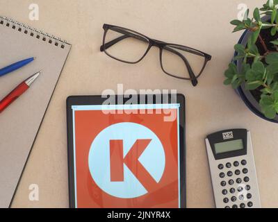 In this photo illustration, Circle K Stores, Inc. logo seen displayed ...