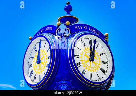 The Bay Saint Louis clock, a four-sided post clock, is pictured, Aug ...