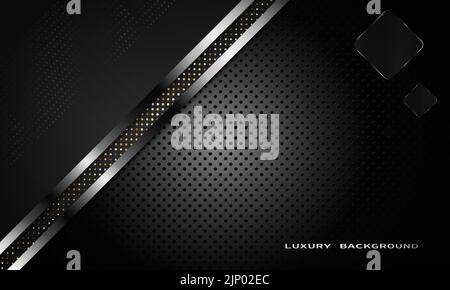 Luxury black metal gradient background with geometric seamless pattern ...