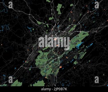 Vector editable city map Birmingham, Alabama, United States Stock ...