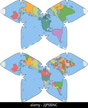 World map Waterman butterfly projection Stock Vector Image & Art - Alamy