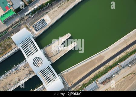 HANGZHOU, CHINA - AUGUST 14, 2022 - An aerial view of the Hangzhou ...