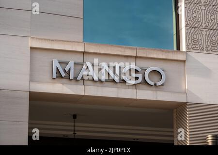 Mango logo of a Spanish clothing design and manufacturing company is ...