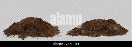 Soil pile, dirt, mud or compost mound isolated on transparent ...