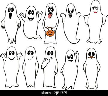 Cartoon funny monster with scary face expression waving hands . Vector ...