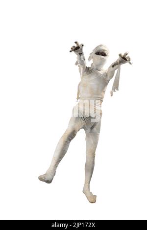 Mummy standing with claw hands isolated over white background Stock ...