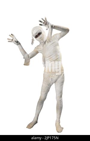 Mummy standing isolated over white background Stock Photo - Alamy