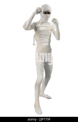 Mummy standing isolated over white background Stock Photo - Alamy