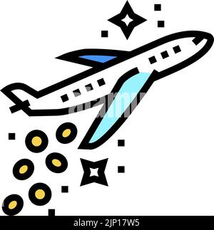 fly plane financial freedom money color icon vector illustration Stock ...