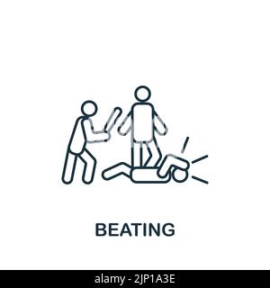Beating icon. Monochrome simple line Harassment icon for templates, web ...