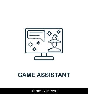 Game Assistant icon. Monochrome simple line Game Element icon for ...
