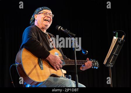 South African singer songwriter, Koos Kombuis, performing at Kalfiefees ...