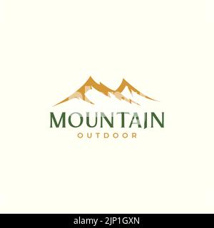 hiking mountain vintage colored logo design Stock Vector Image & Art ...