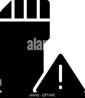 Low disk space warning white linear icon for dark theme Stock Vector ...