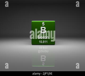 Cube with Boron number 5 periodic table Stock Photo - Alamy