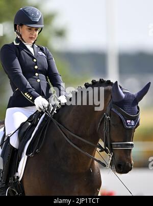 Herning. Denmark. 14 August 2022. World Equestrian Games. Karla Dyhm ...