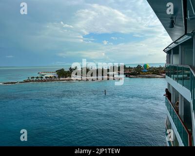 Coco Cay, Bahamas - February 13, 2022: An aerial view of Coco Cay a ...