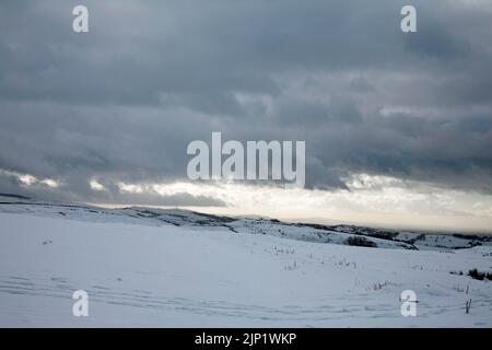 Distant view of Sutton Common above Macclesfield from Bowstonegate Lyme ...