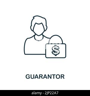 Guarantor line icon. Monochrome simple Guarantor outline icon for ...