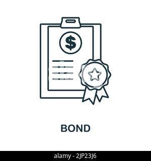 Bond line icon. Monochrome simple Bond outline icon for templates, web ...