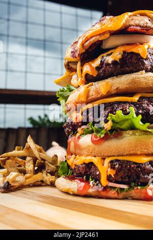 french fries, hamburger, doppelburger, pommes, burger, burgers ...